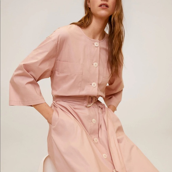 Mango | Dresses | Nwt Mango Button Down Belted Midi Cotton Dress | Poshmark